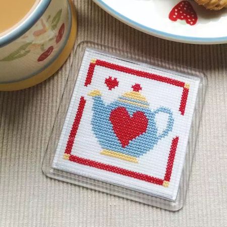 Teapot Coaster Cross Stitch Kit only £8.00