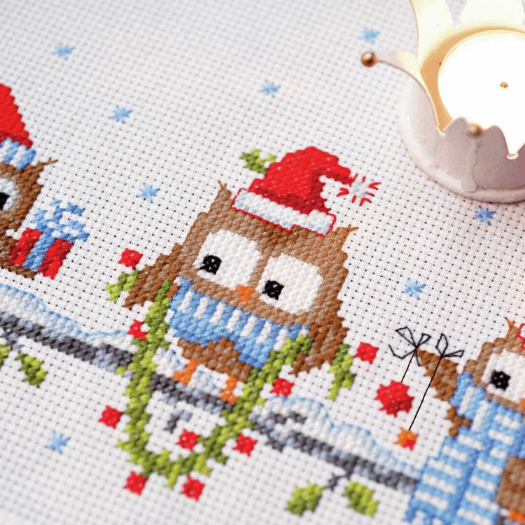 Christmas Owls Counted Cross Stitch Table Runner Kit only £26.67